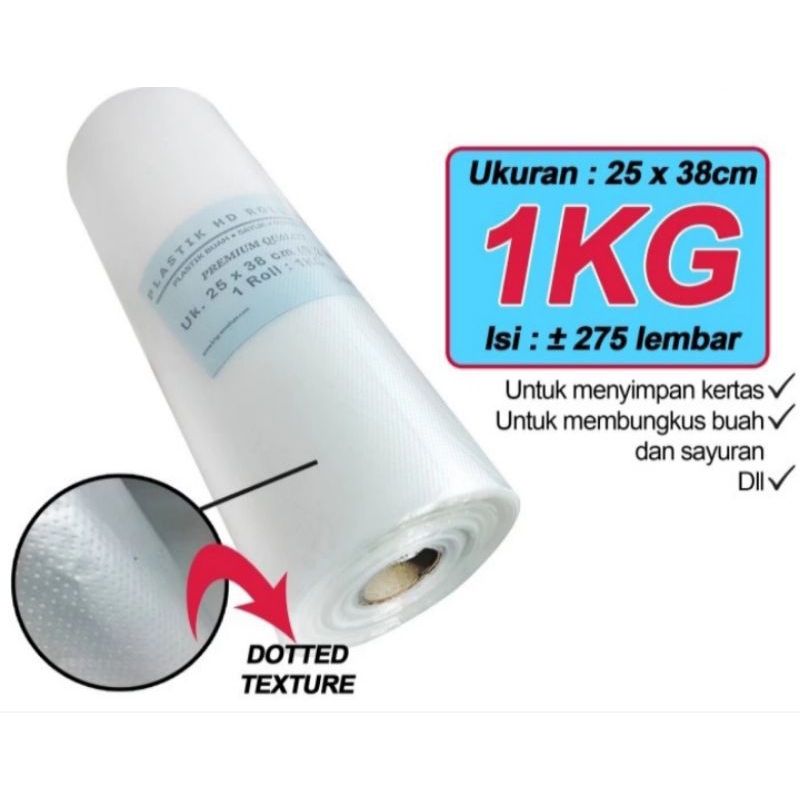 Jual plastik hd roll plastik buah besar 1,5kg isi 405 lembar plastik ...