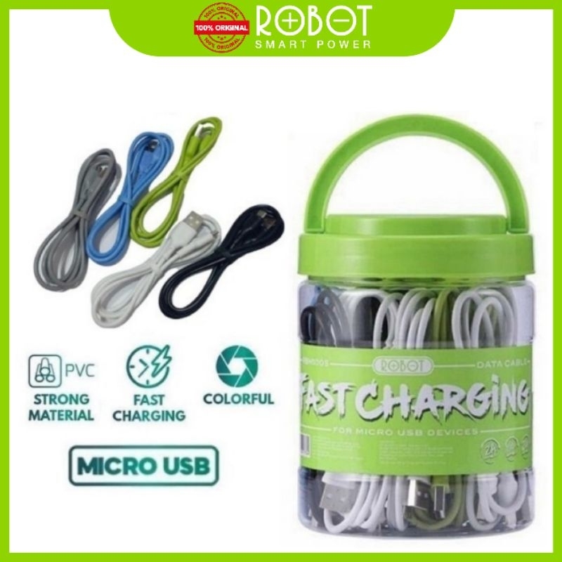 Jual Kabel Data Robot Micro USB 2A 100CM RBM100S Fast Charging Original ...