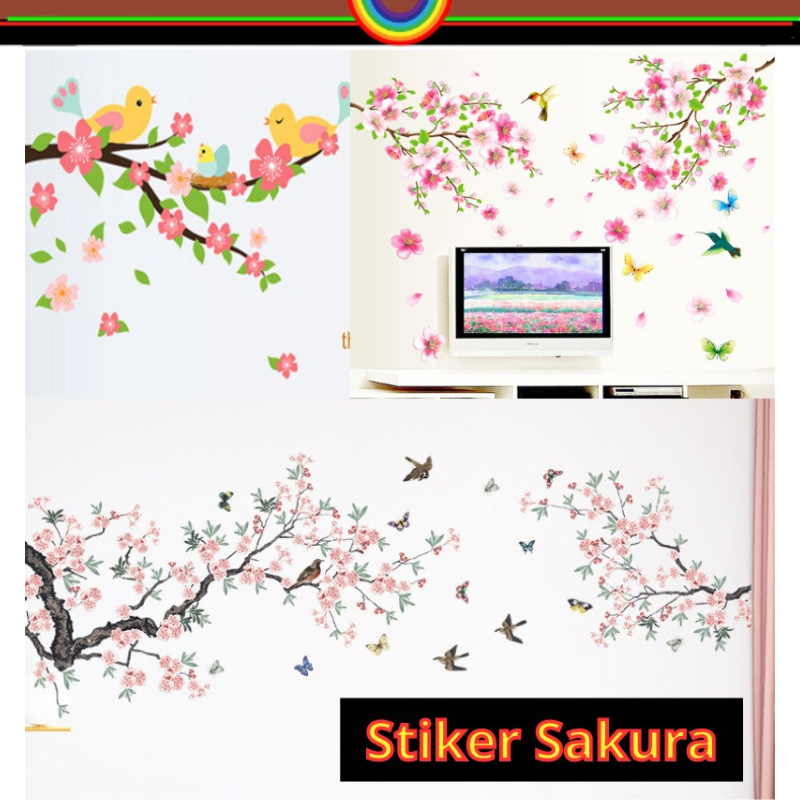 Jual WALLSTIKER STIKER DINDING BUNGA SAKURA PINK WALLSTICKER WALL ...