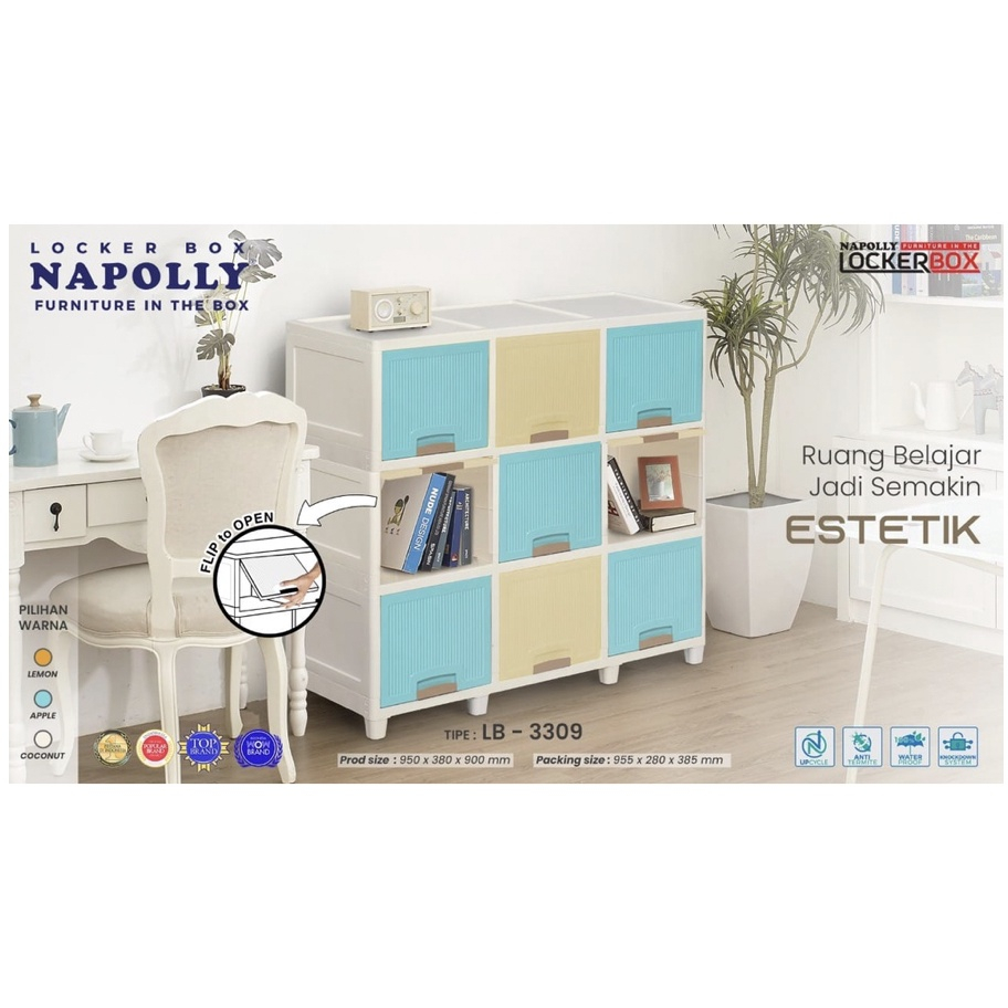 Jual LEMARI PAKAIAN PLASTIK LOCKER BOX NAPOLLY LB 3206 / KOTAK LOKER ...