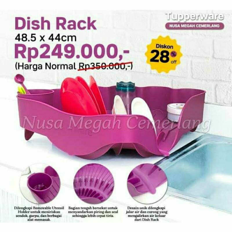 Jual tempat cucian piring tupperware Dish rack PROMO ORI | Shopee Indonesia