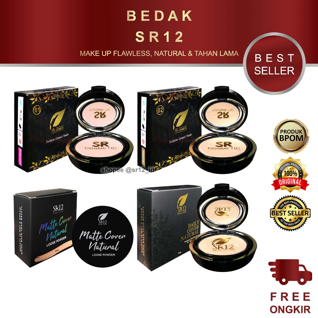 Jual BEDAK SR12 / COMPACT POWDER SR12 / EXCLUSIVE COMPACT POWDER SR12 / DAILY COVER SR12 ...
