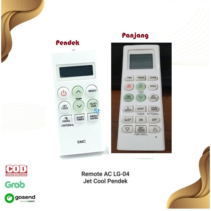 Jual Remote Remot AC JetCool Jet Cool LG HERCULES PENDEK Panjang ...