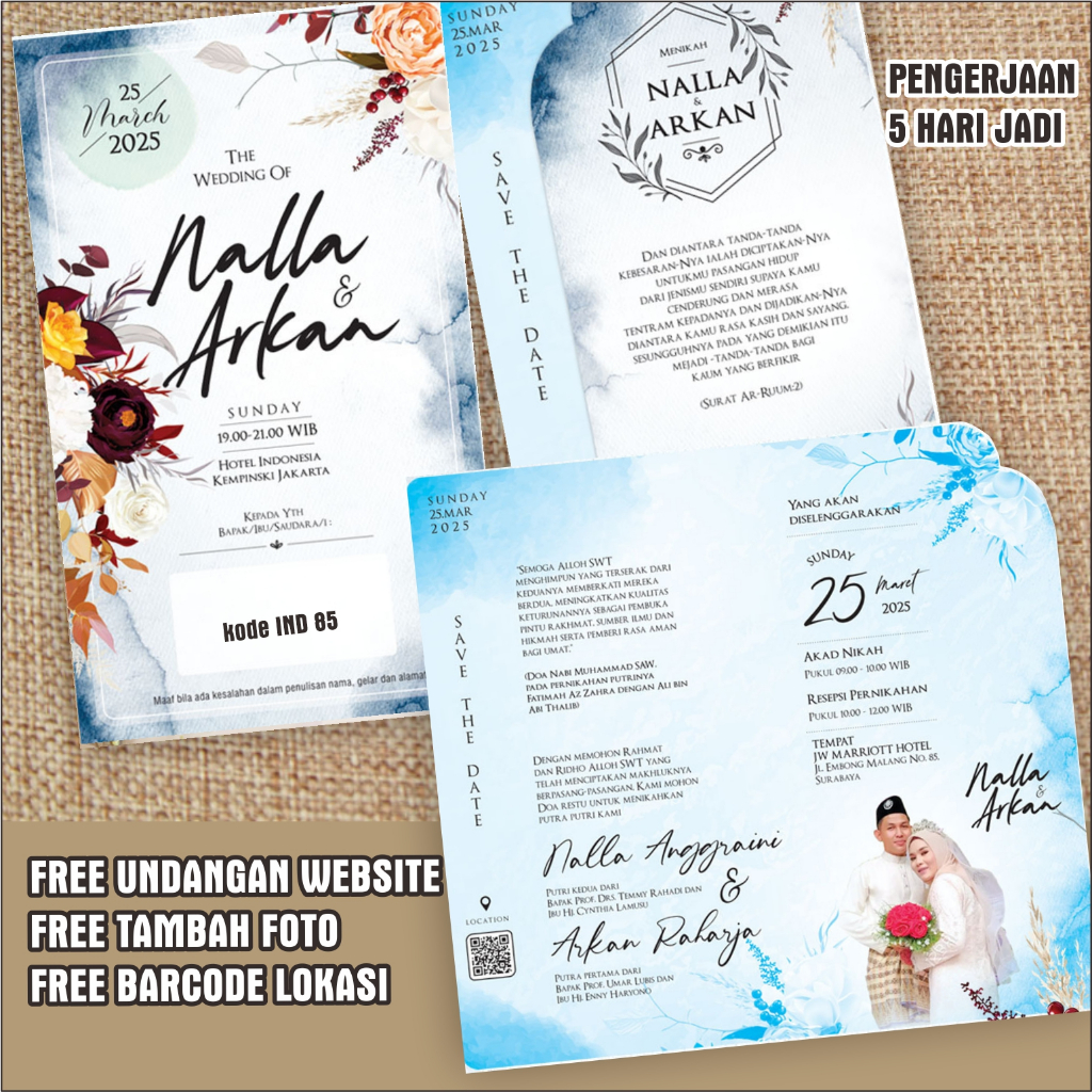 Jual Cetak Undangan pernikahan murah cetak kartu undangan nikah kartu ...