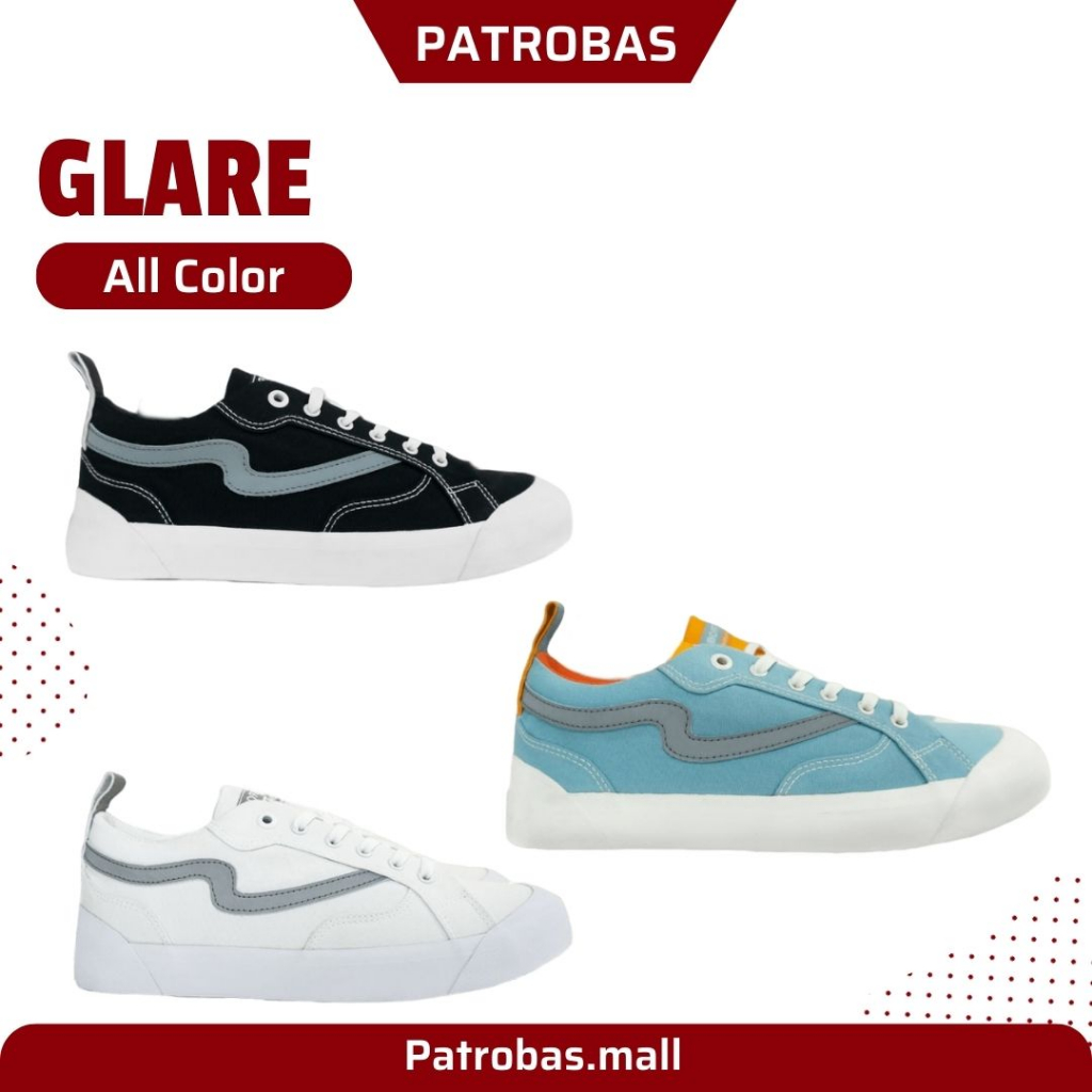 Jual PATROBAS Glare Black White Blue Haze Original Sepatu Sneakers ...