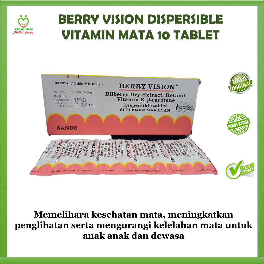 Jual BERRY VISION DISPERSIBLE 10 TABLET Vitamin Kesehatan Mata Anak ...