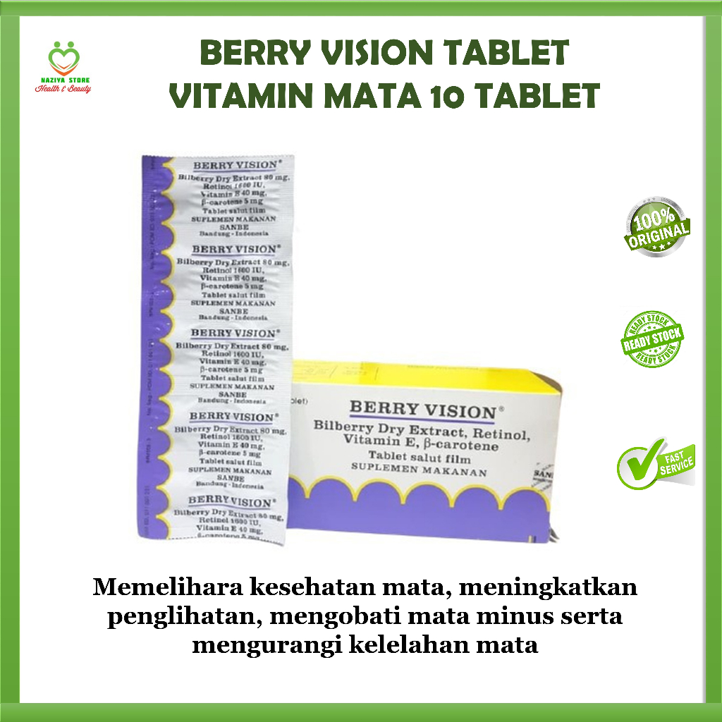 Jual BERRY VISION TABLET Vitamin Mata Suplemen Kesehatan Mata Rabun ...