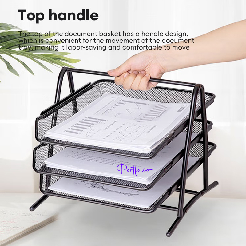 Jual Rak dokumen 3 susun / 2 susun DELI rak file Rak kertas Letter tray ...
