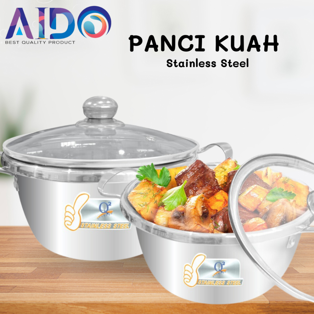 Jual Panci Kuah Sop Sup Mpasi Stainless 18cm 20cm 22cm Panci Sup Soup ...