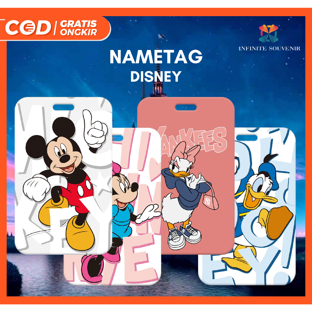 Jual (N009) Nametag Disney Tanpa Tali / Card Holder Micky Mouse / ID ...