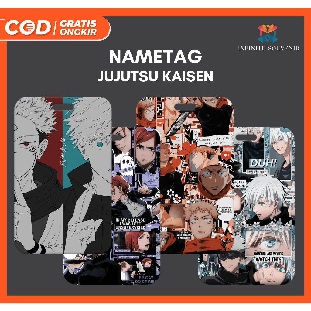 Jual (N009) Nametag Jujutsu Kaisen Tanpa Tali / Card Holder Anime / ID ...