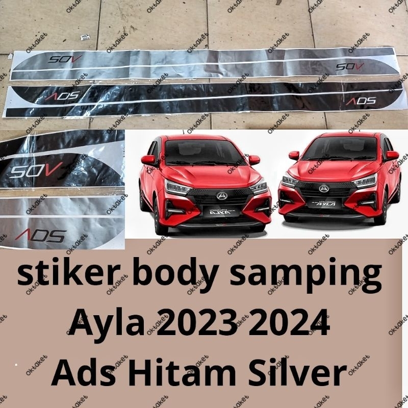 Jual stiker body samping Ayla 2023 2024 Ads mobil universal Hitam ...