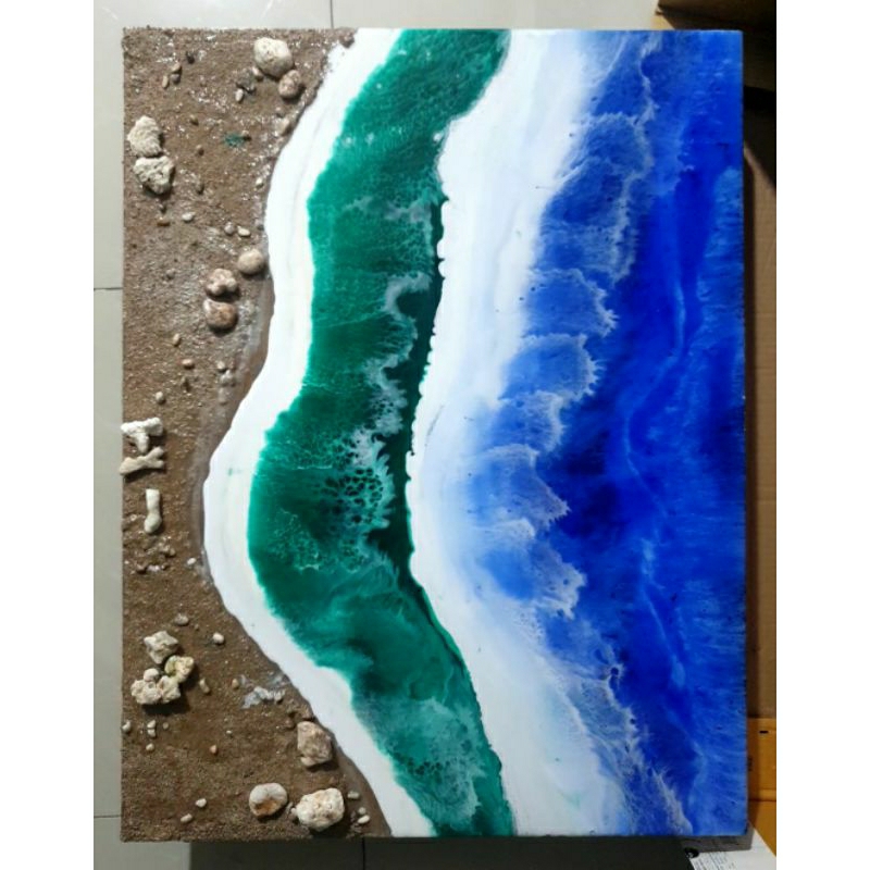 Jual Ocean Beach Resin Art / Seni Resin Pantai Laut 80 x 60cm | Shopee ...