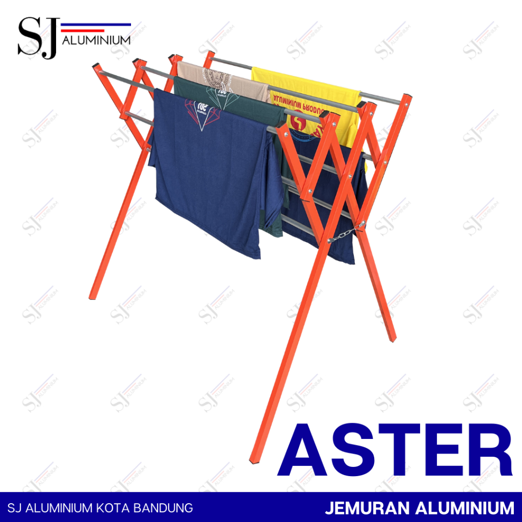 Jual ASTER - Jemuran Baju & Pakaian Aluminium / Rak Handuk Lipat 105 CM ...