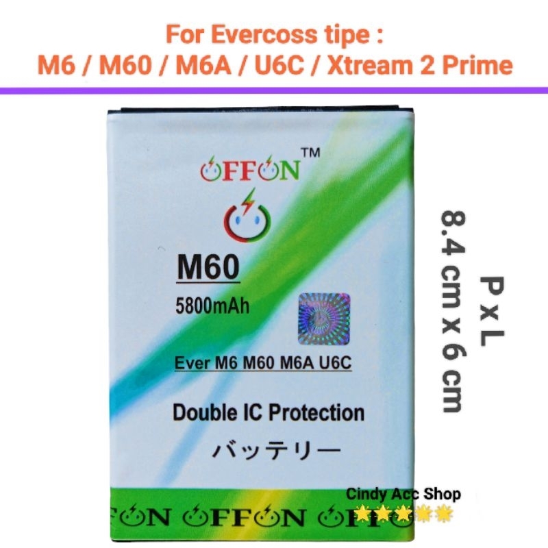 Jual Baterai Doublepower For Evercoss M6 M60 M6A U6C Xtream 2 Prime Batre Double power | Shopee ...
