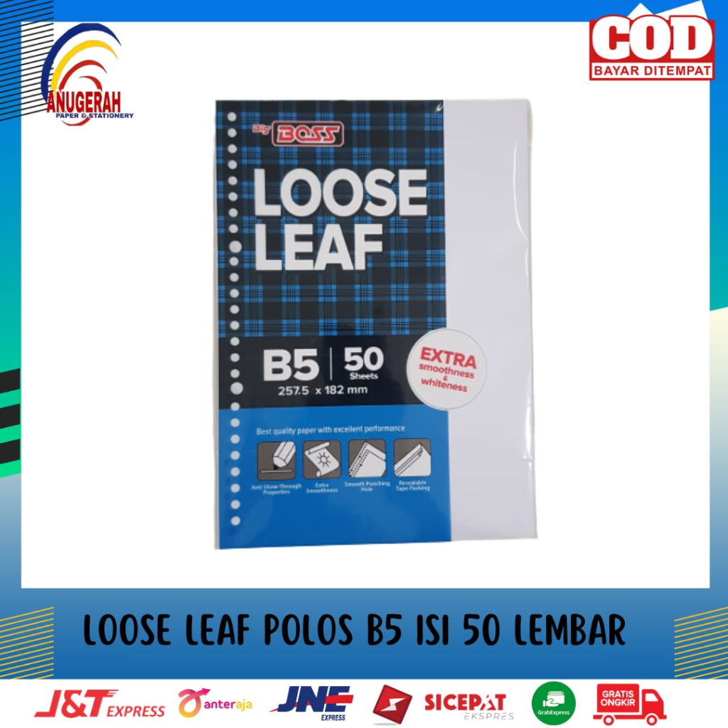 Jual (PCS)BIG BOSS LOOSE LEAF B5 50 POLOS | Shopee Indonesia