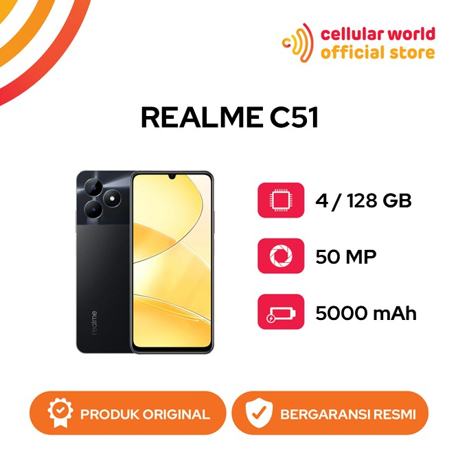 Jual Realme C51 4/128GB Garansi Resmi | Shopee Indonesia