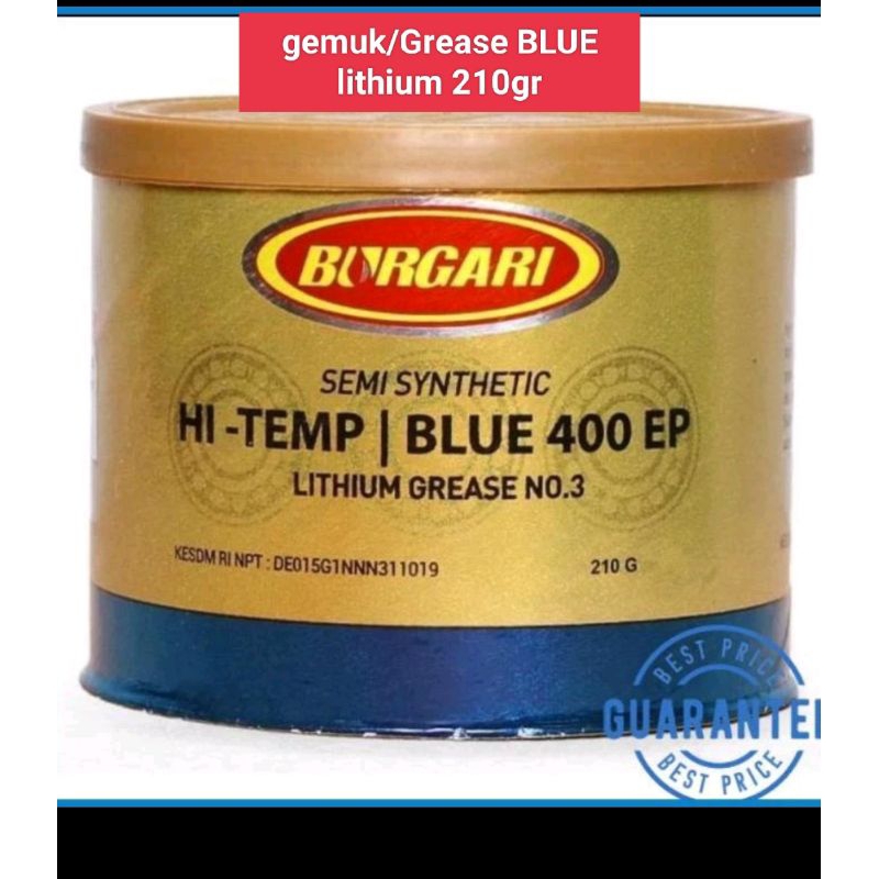 Jual gemuk/Grease/stempet BLUE lithium 210gr BURGARI | Shopee Indonesia