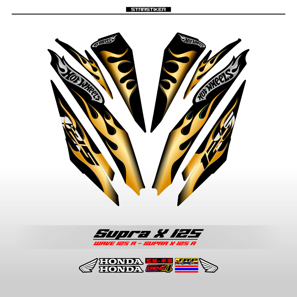 Jual STRIPING SUPRA X 125 R NEW 20 / API HOTWHELLS / TRIBAL FIRE ...