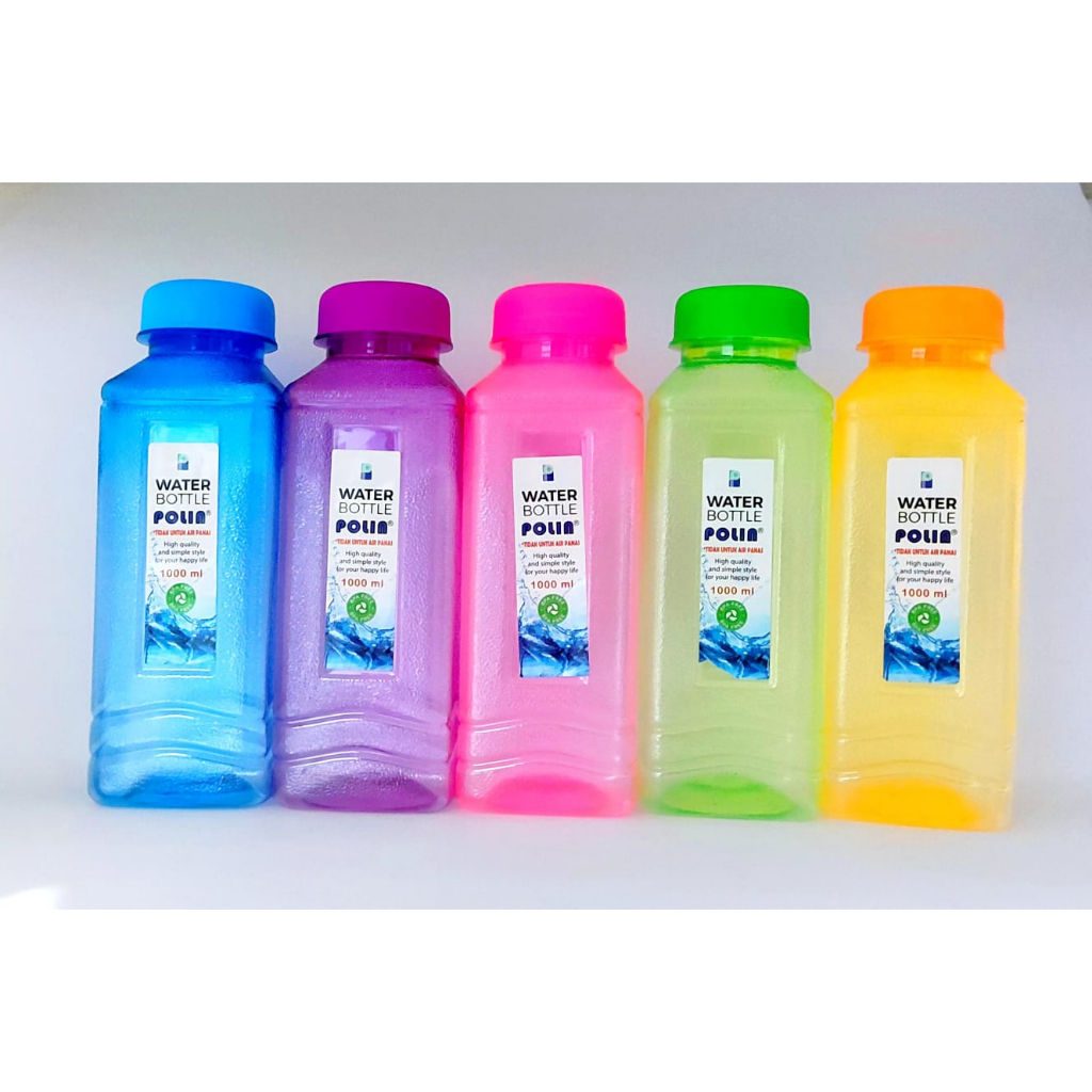Jual (Min Order 3pc) Botol Minum 1L Kotak Polin / Botol Plastik / Botol ...