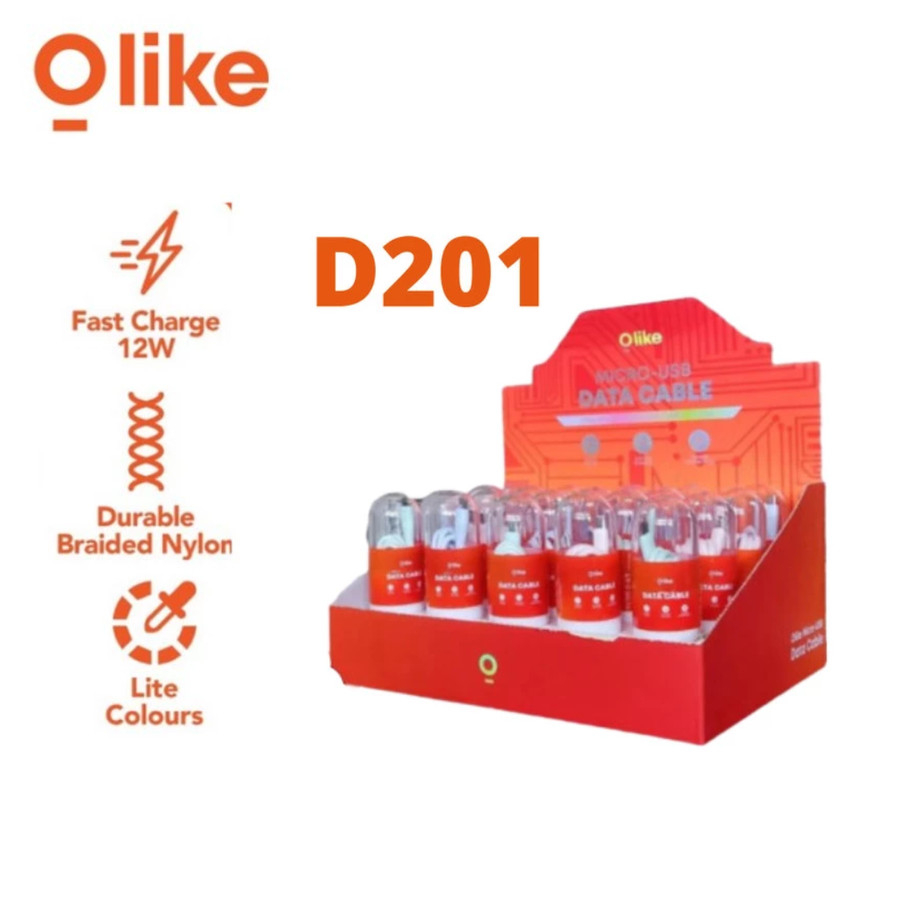 Jual KABEL DATA TUBE OLIKE D201C NEW Type-C Isi 10pcs Fast Charging 12W ...