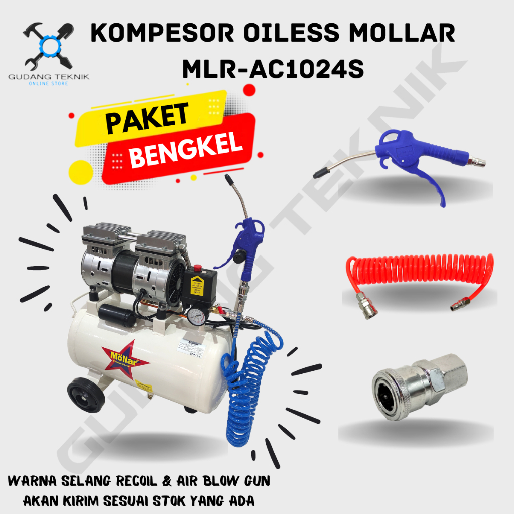 Jual (UNIT/PAKET LENGKAP) Mesin Kompresor Angin Silent Oilless 3/4 HP ...