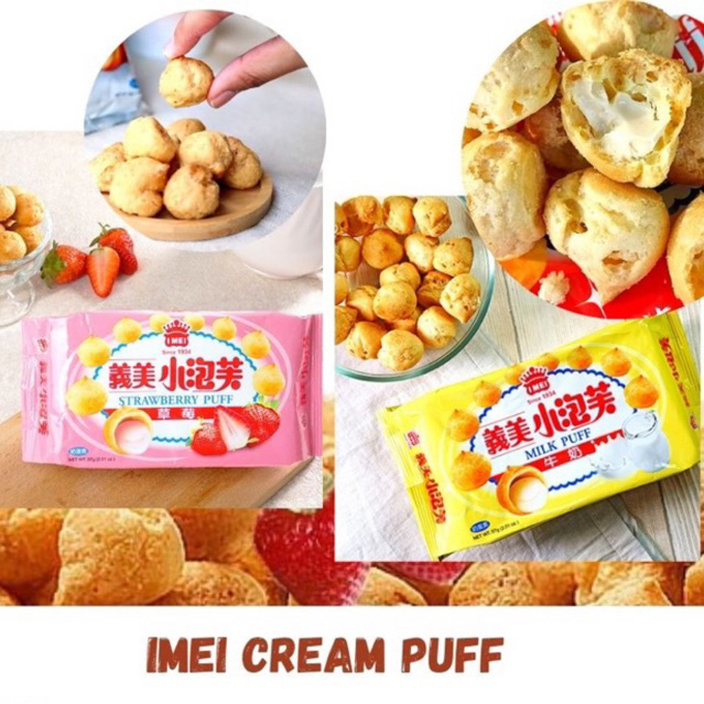 Jual Imei Cream Puff Vanilla Strawberry - Snack Impor Taiwan | Shopee ...