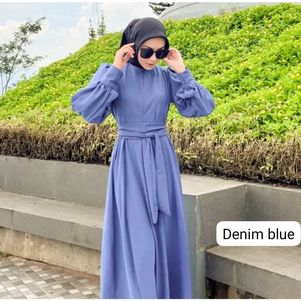 Jual Gaun polos simpel elegan bahan crinkle airflow Size jumbo Gamis ...