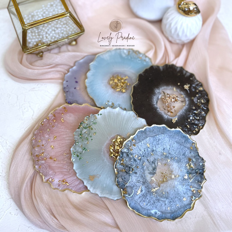 Jual Coaster Resin Ringbox Mahar | Tatakan Gelas | Palette Nailart ...