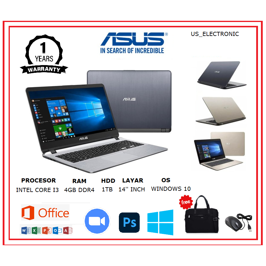 Jual SIAP PAKAI!!!Laptop Asus A407 core i3 RAM 4GB/HDD 1TB Bergaransi 1 ...