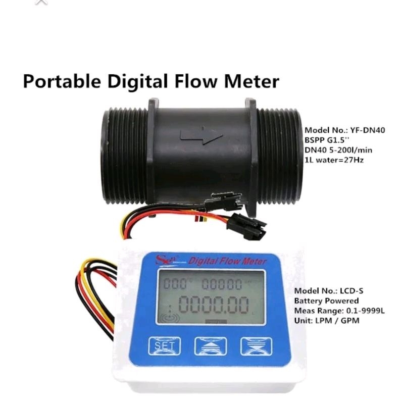Jual Digital Flow Meter Display With Flow Sensor 1.5 inch LCD-S ...