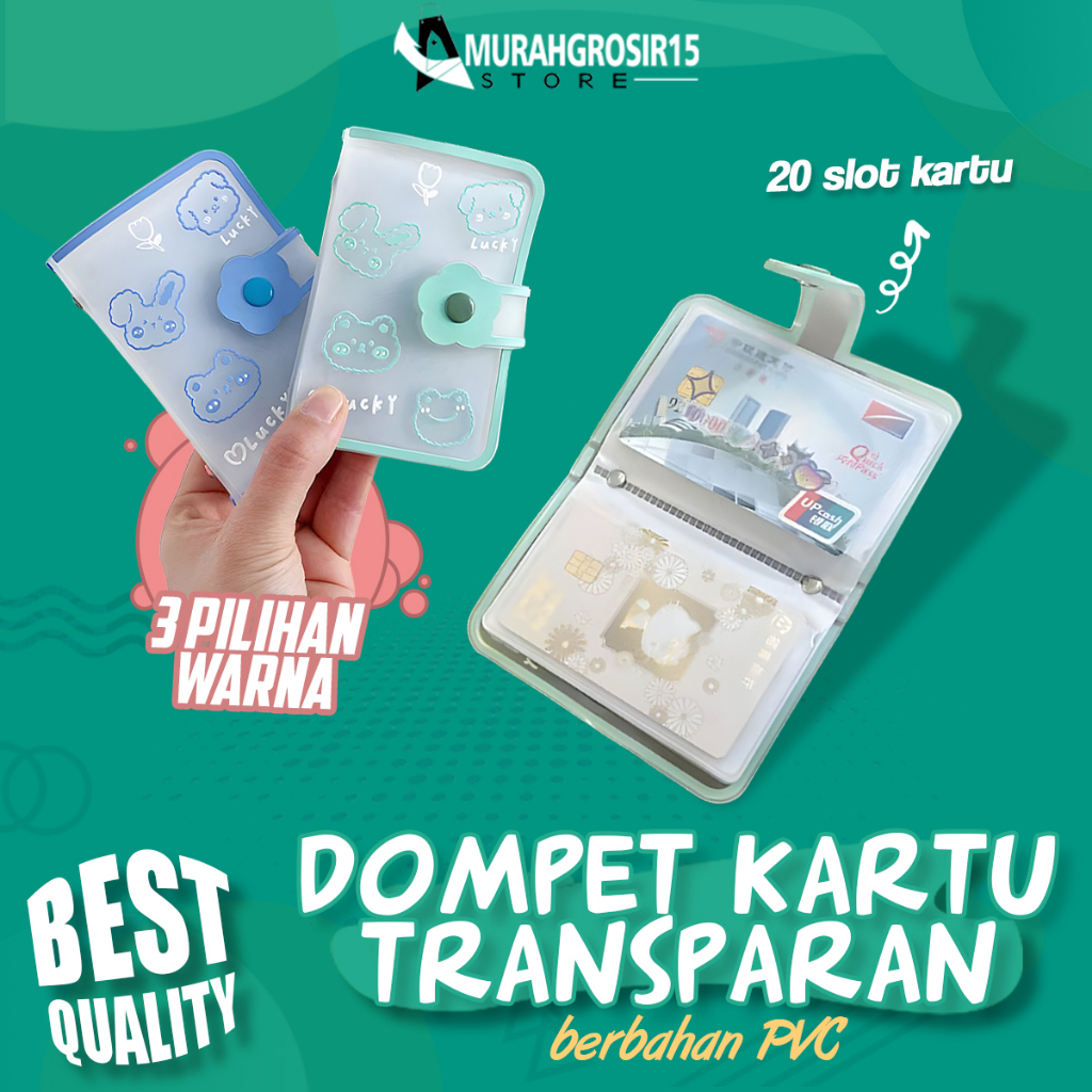Jual Dompet Kartu (20 slot) Transparan Tempat KTP / SIM / ATM / Card ...