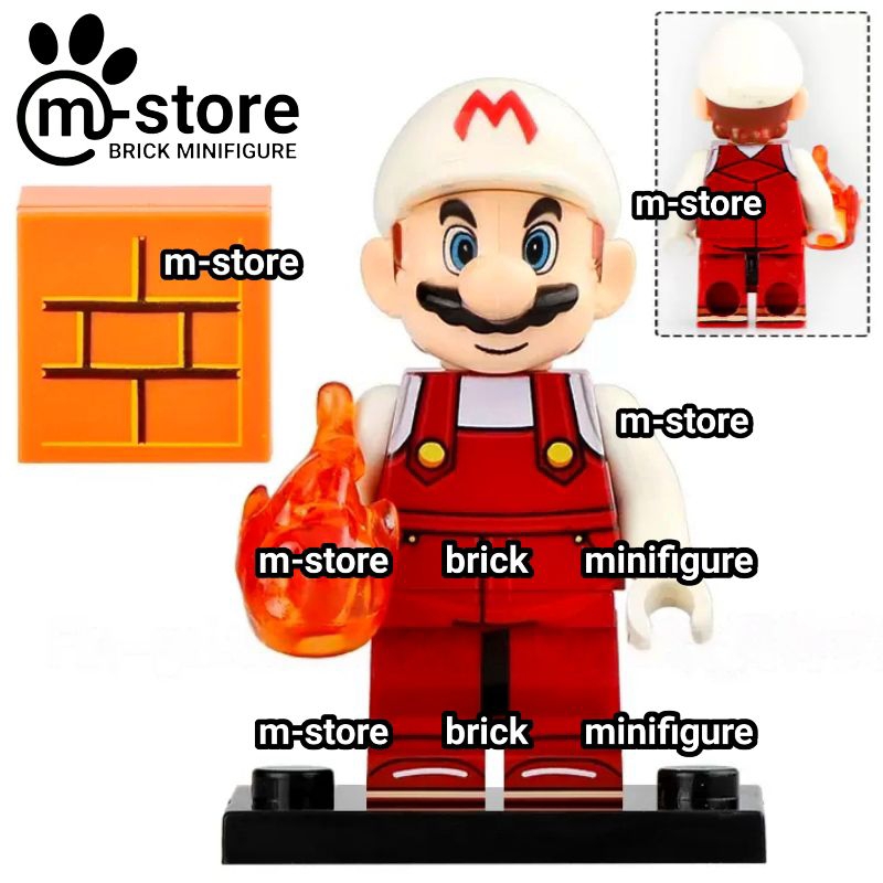 Jual brick super mario bros fire mario mini toy figure | Shopee Indonesia
