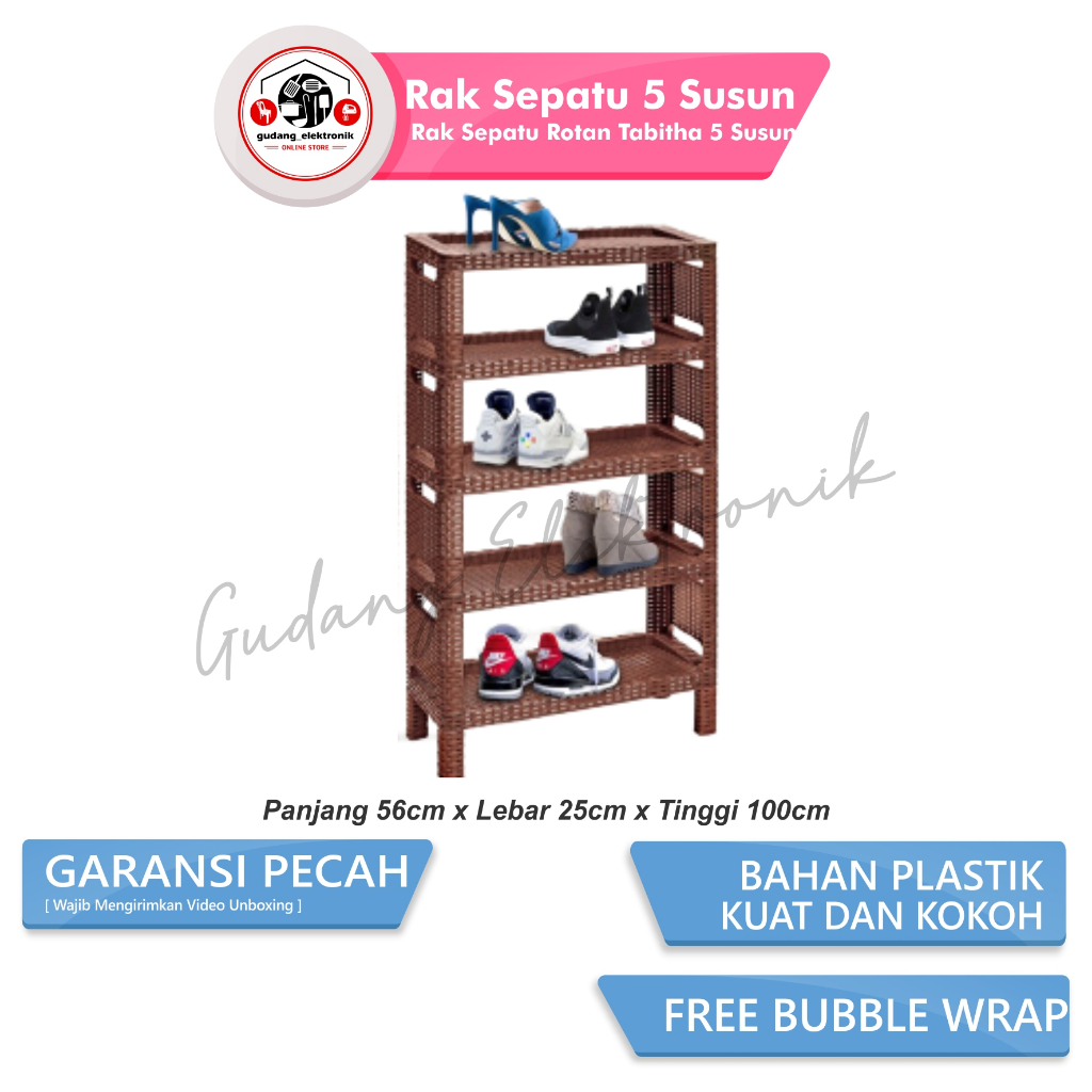 Jual Rak Sepatu Rotan Tabitha 5 Susun RSPT-5S | Shopee Indonesia