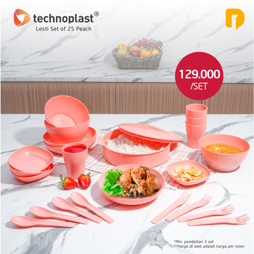 Jual Technoplast Lesti Set of 25 Peach | Shopee Indonesia