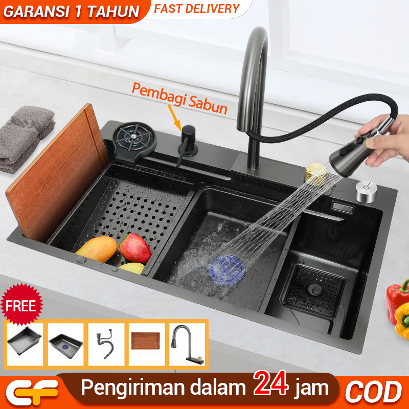 Jual Epic Finds Kitchen sink Modern Kitchen Sink Luxury Black 1 Bowl ...