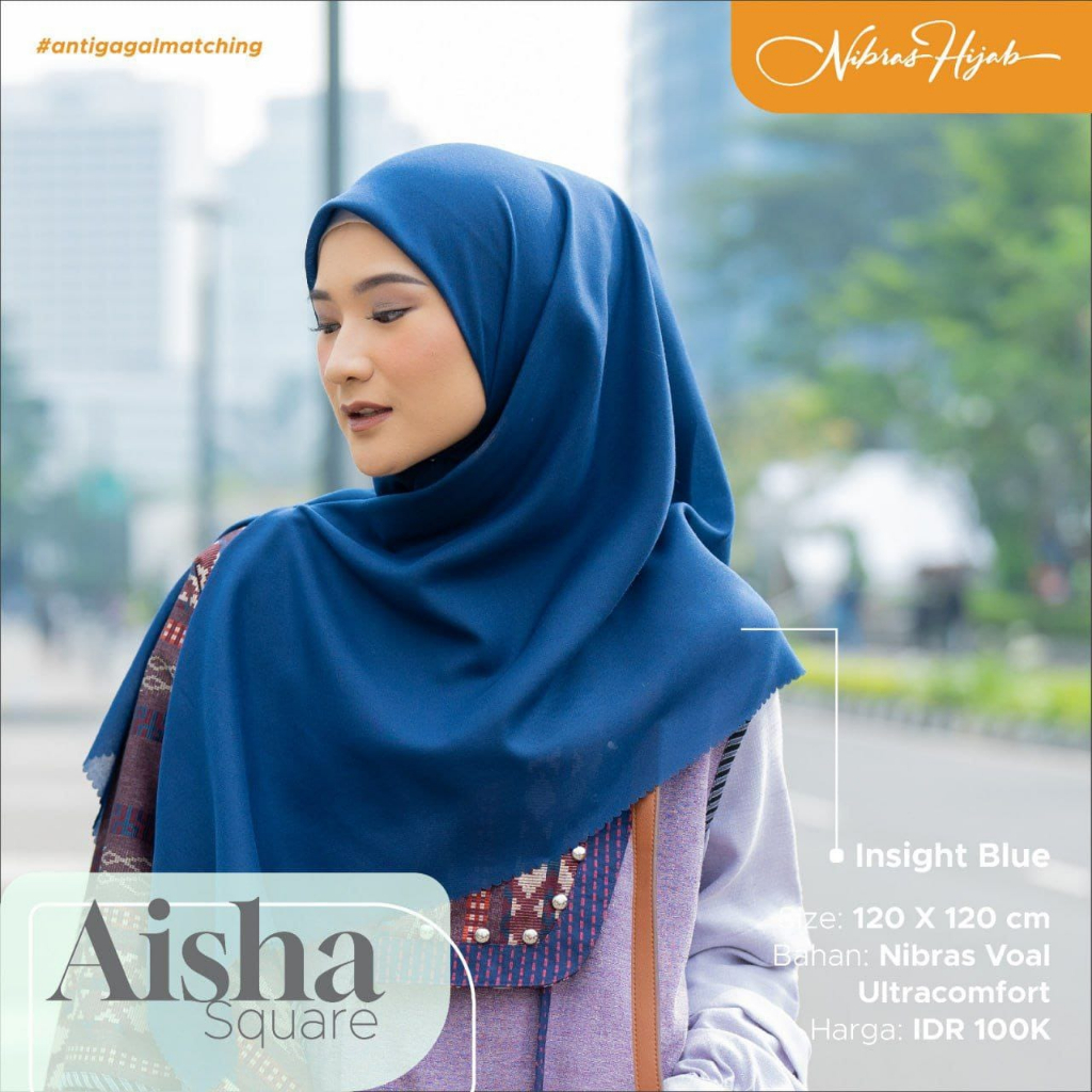 Jual NIBRAS HIJAB VOAL AISHA SQUARE POLOS / HIJAB SEGIEMPAT VOAL POLOS UKURAN 120 X 120CM ...