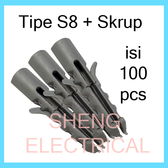 Jual Baut Dinding S8 Penguat Sekrup Penahan Skrup Mur Baut Tanam Tembok | Shopee Indonesia