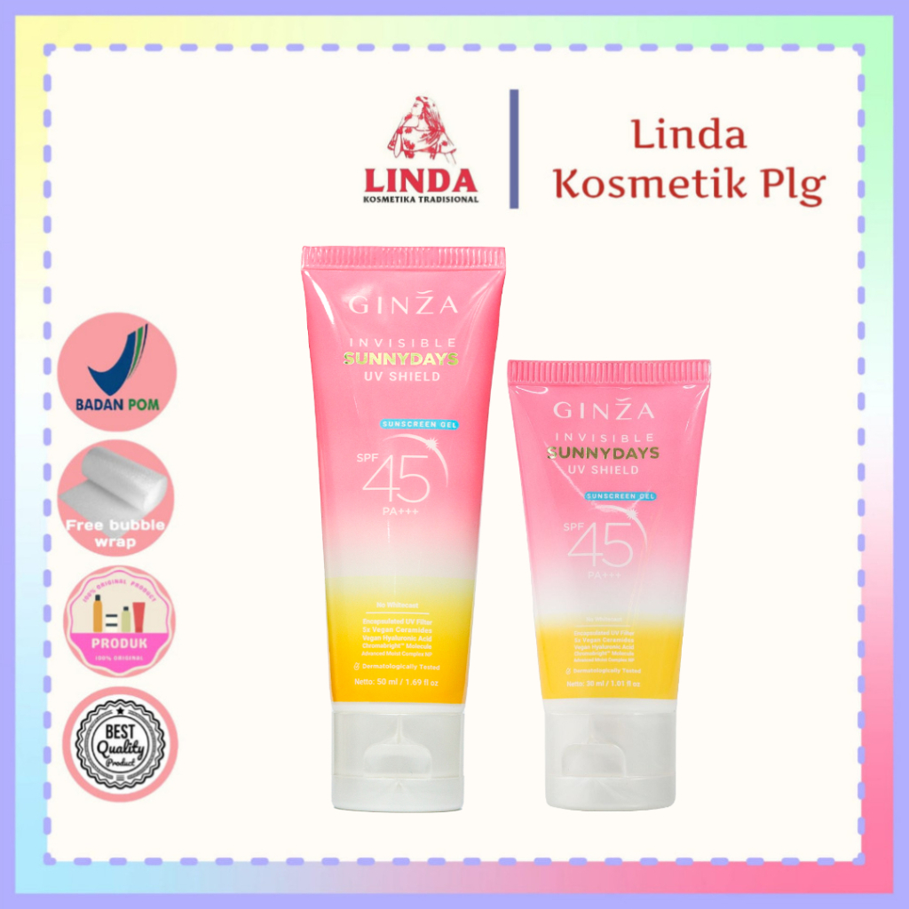 Jual Ginza Invisible SunnyDays UV Shield SPF 45 PA+++ [Sunscreen Gel ...