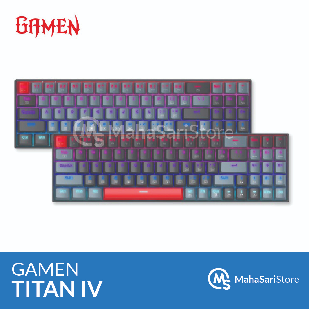 Jual GAMEN Titan IV Gaming Mechanical Keyboard Blue Switch Series ...