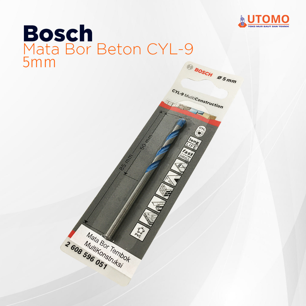 Jual BOSCH Mata Bor Multi Construction 5 mm CYL-9 - Mata Bor Beton 5mm ...
