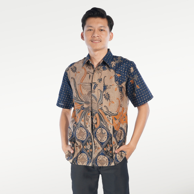 Jual BATIK TRUSMI Kemeja Batik Pria Seragaman Batik Burung Kombinasi ...