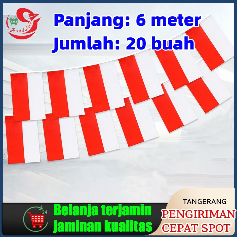 Jual Kain Nilon Bendera Merah Putih Renteng Tali 6meter Terpisah ...