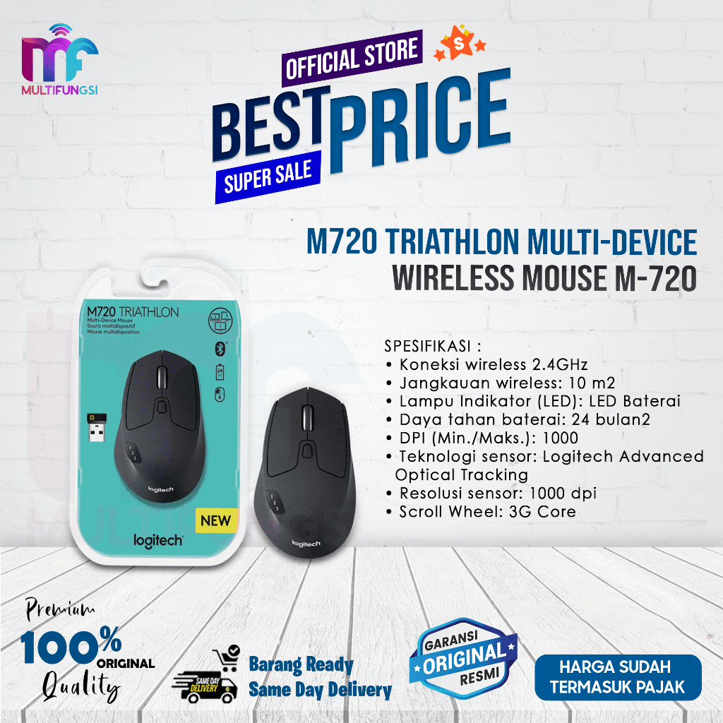 Jual Logitech Mouse Triathlon M720 Wireless M-720 - Garansi Resmi ...