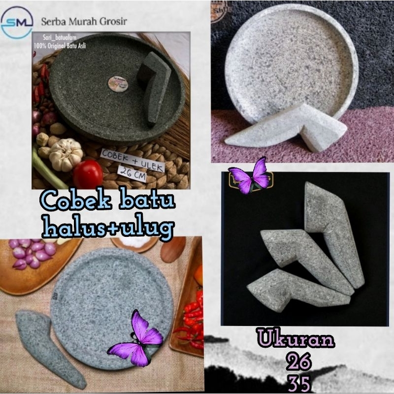 Jual cobek batu asli/cobek batu premium/cobek+ulekan/cobek batu halus ...