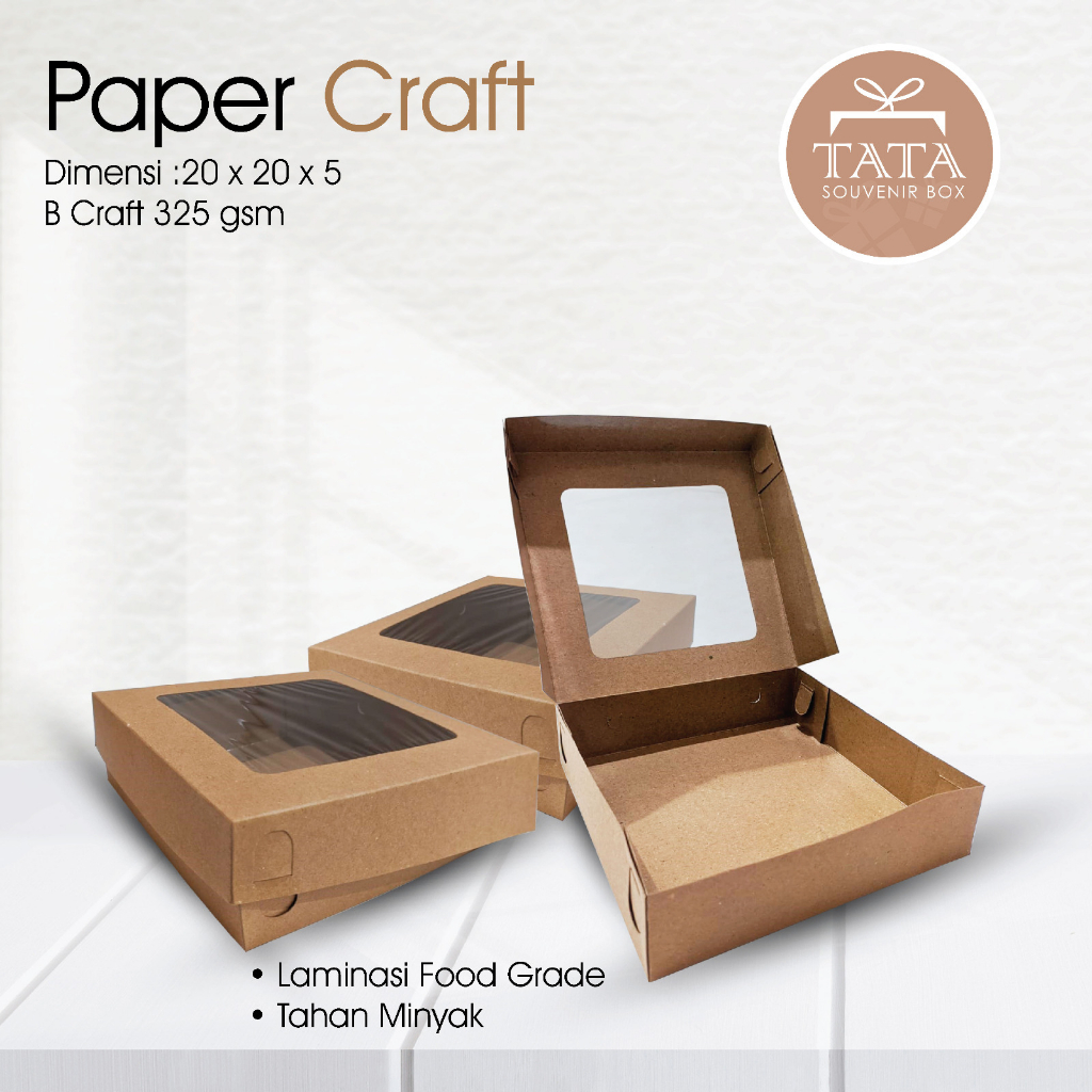 Jual Box Kraft Coklat Kotak Packing Kue Roti Cake Brownies Dus Donat ...