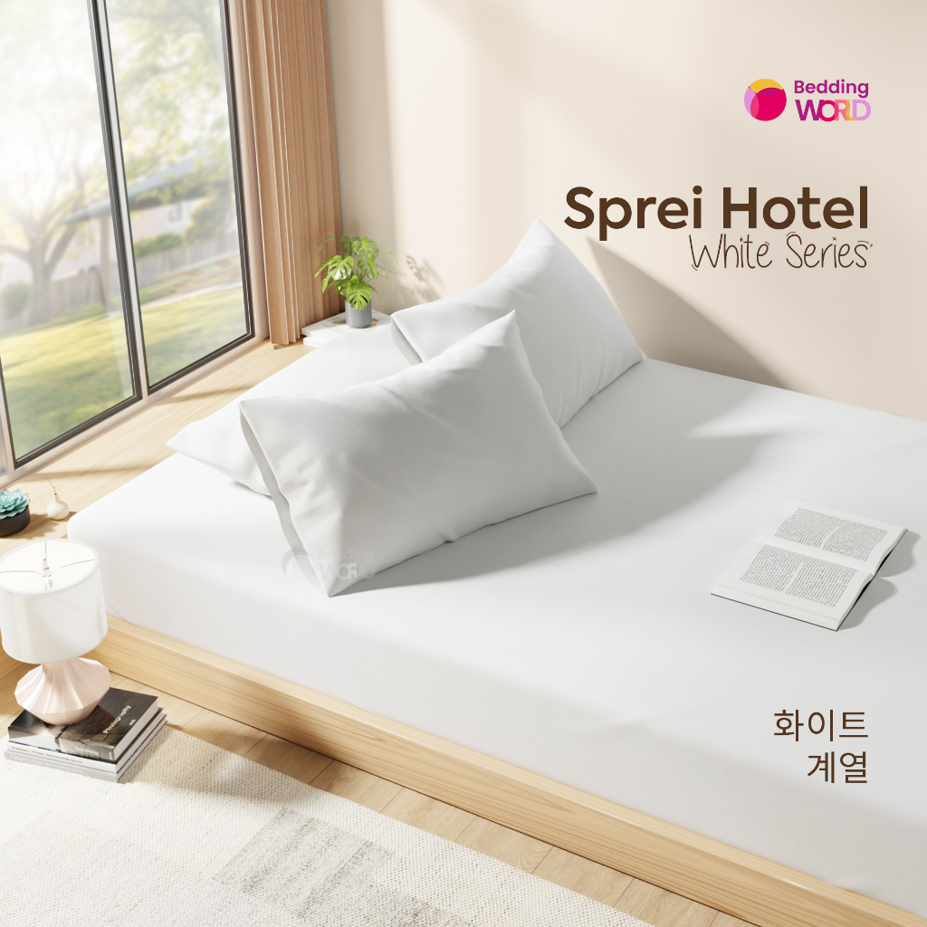 Jual Sprei Set Putih Hotel Katun lembut adem / Sprei polos / Sprei ...