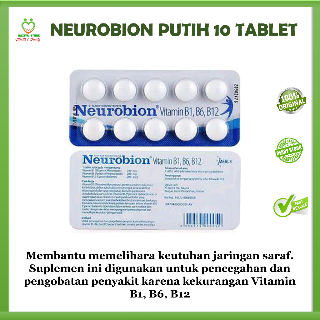 Jual NEUROBION PUTIH TABLET Mengatasi Kesemutan/Kebas (1 Strip 10 ...