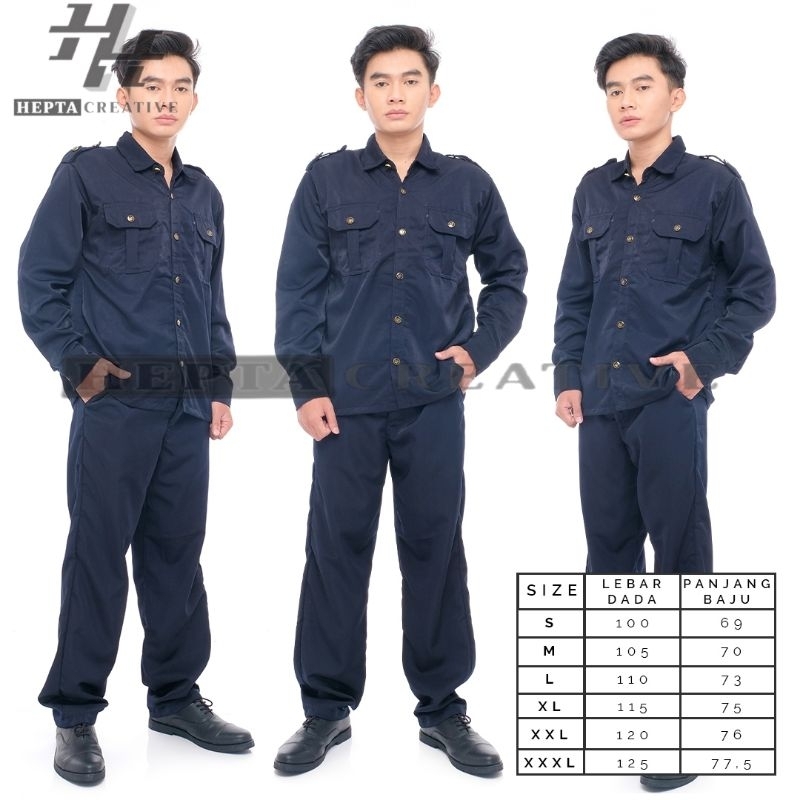 Jual [HEPTA CREATIVE] SERAGAM SAFARI NAVY LENGAN PANJANG SERAGAM ...