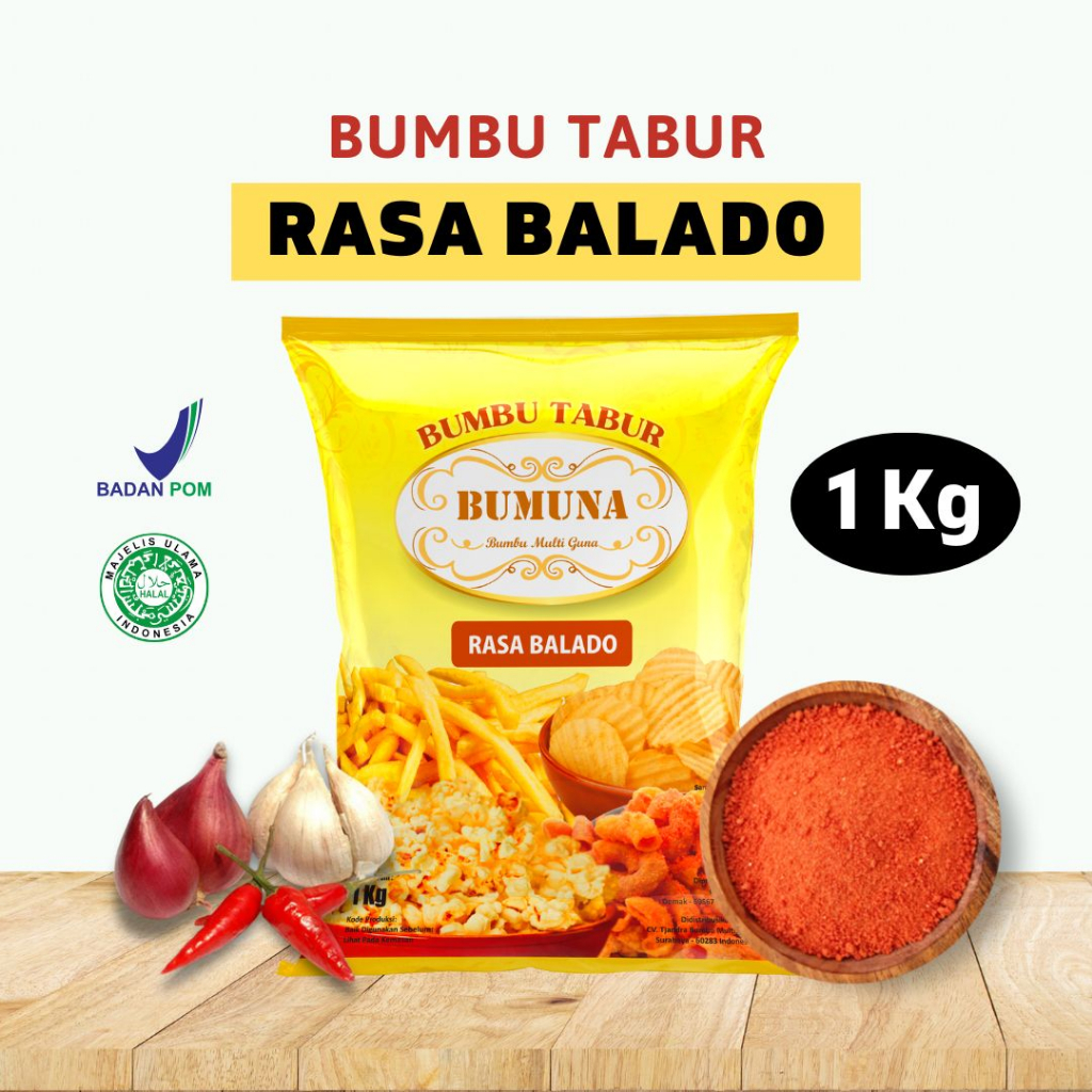 Jual Bumbu Tabur Rasa Balado 1 Kg Bumuna / Seasoning Powder / Serbuk ...